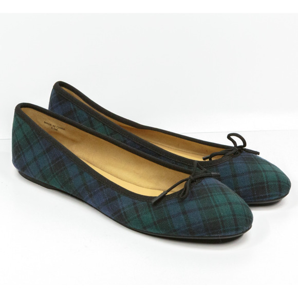 Talbots | Shoes | Talbots Tartan Plaid Ballet Flats Bow Loafers ...